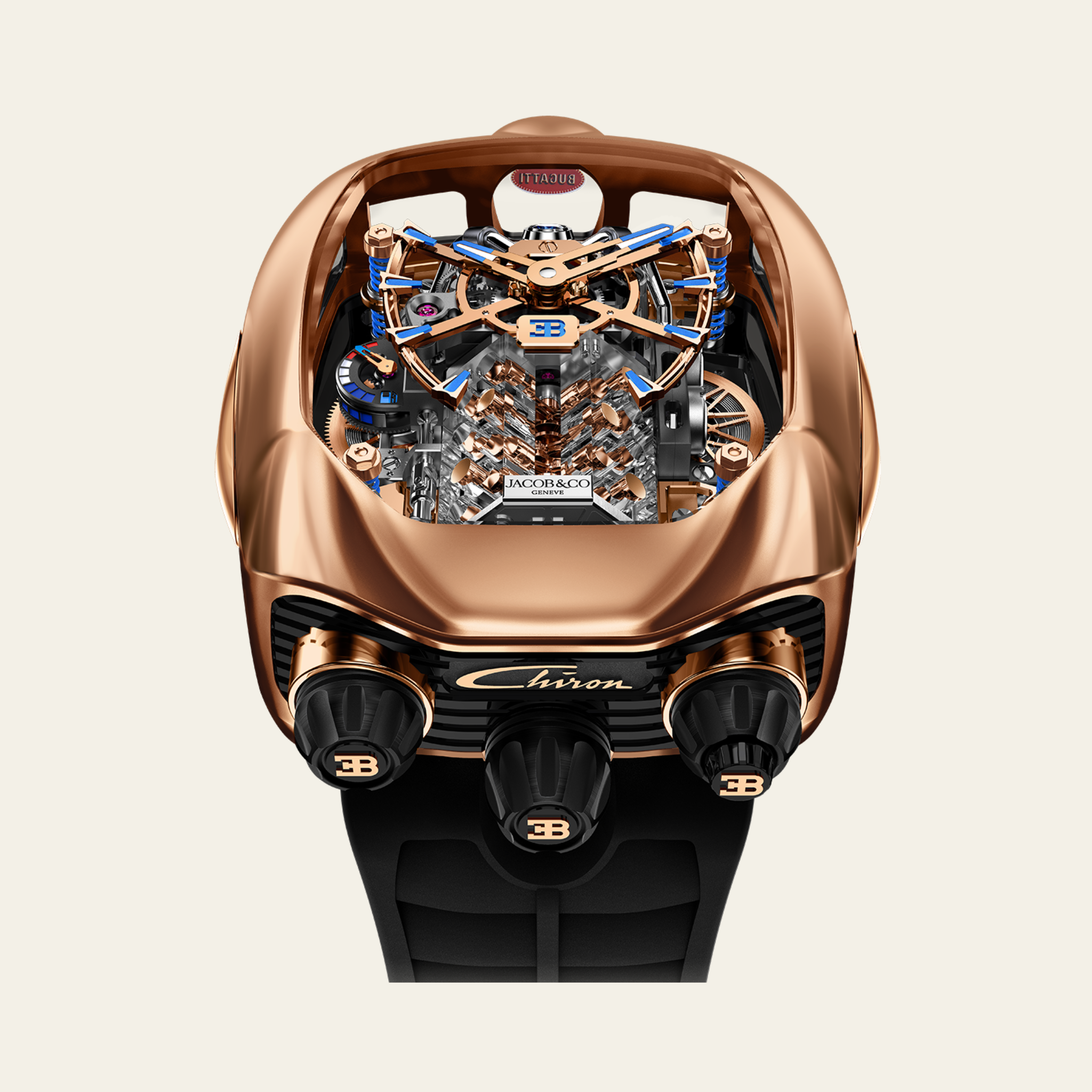 Jacob & Co. x Bugatti Chiron Tourbillon 44mm Watch Straps