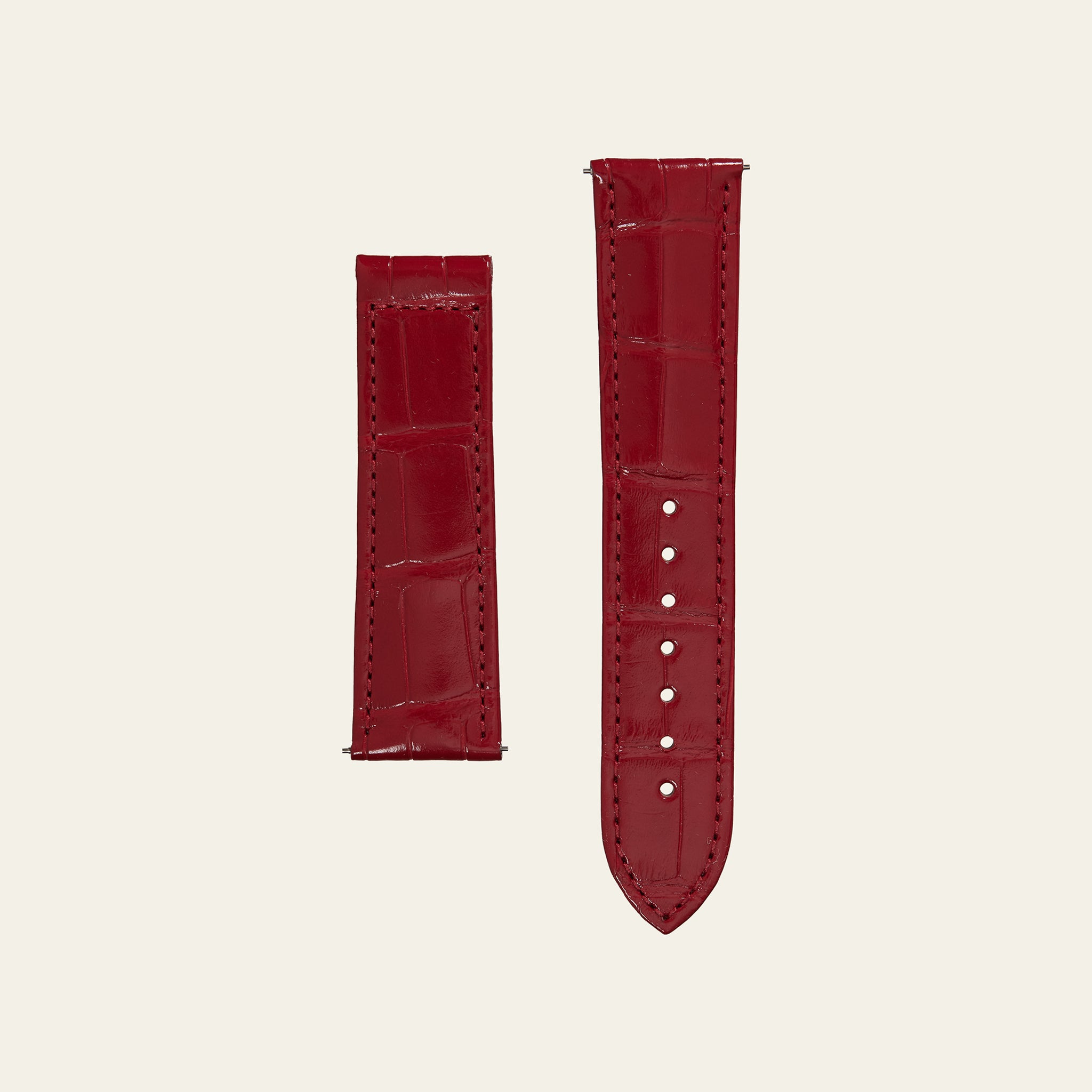 Red Shiny Alligator Strap - XS – Jacob & Co.