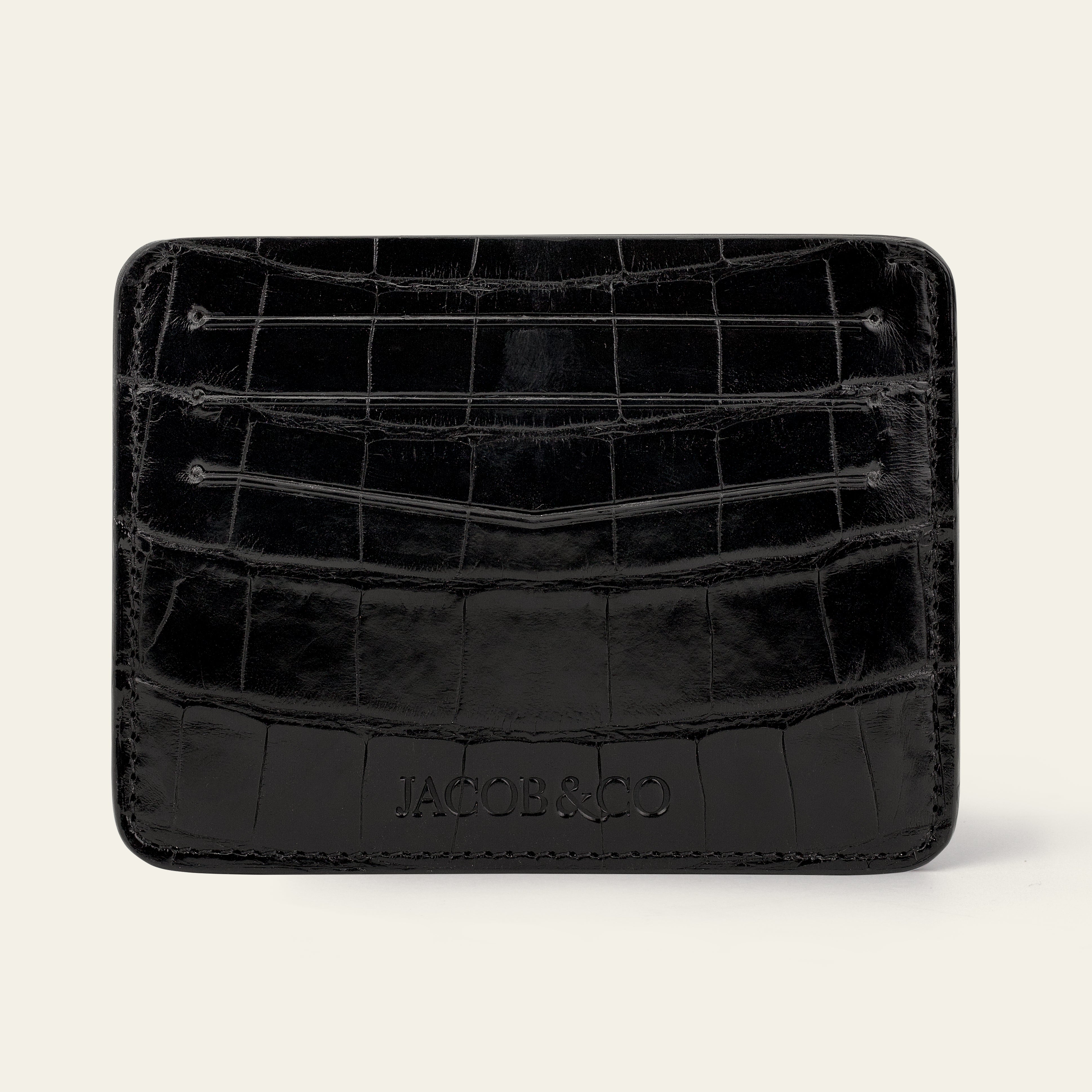 Jacob & Co. Black Alligator Credit Card Holder